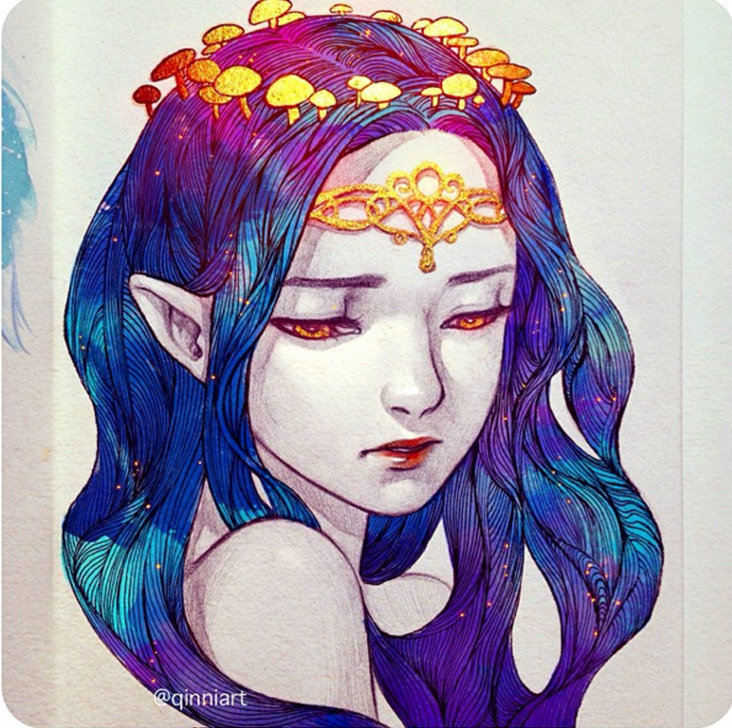 宛如星空般的髮色也太夢幻了吧！少女心炸裂的唯美插畫特輯 | Qinni、qinniart、Qing Han、星空、少女 | 妞書房 | 妞新聞 ...